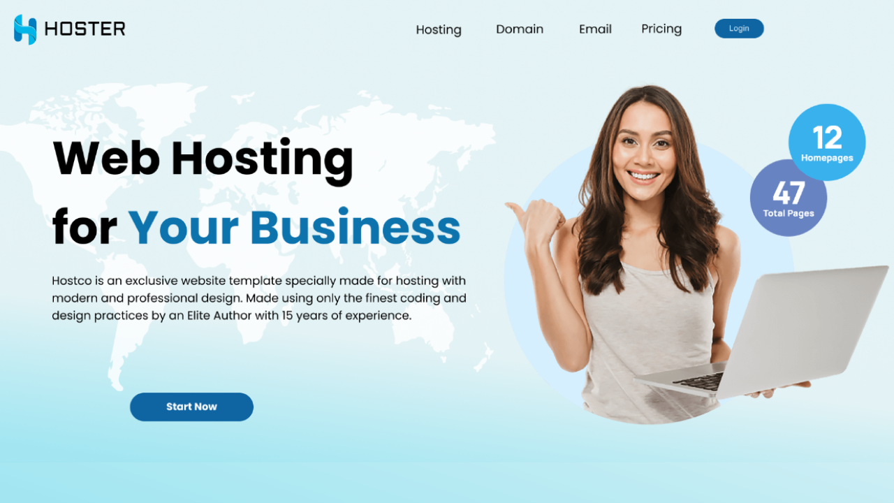 Hoster - Modern Web Hosting Flutter Web Landing Page with App (Android + IOS) by flexioninfotech